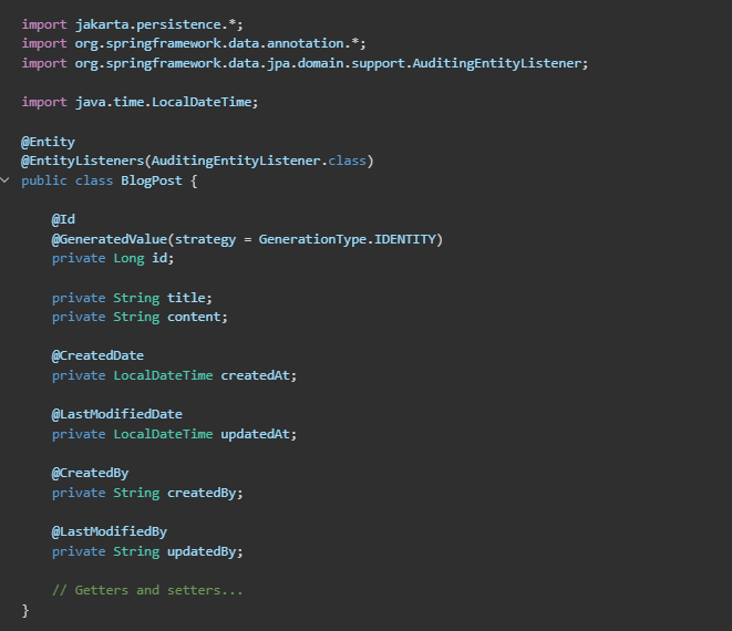 Spring Boot Auditing: Automatically Track CreatedBy, CreatedAt, UpdatedBy and UpdatedAt